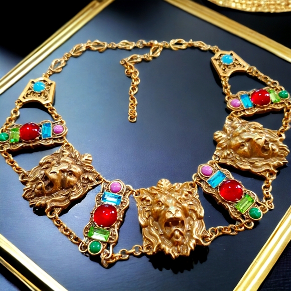 Jewelry | Jawdropping Regal Jeweled Lion Necklace | Poshmark